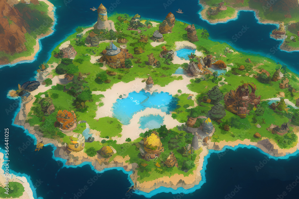 Fantasy Map Scenery (Mobile Games Style)- Background for Level Design ...
