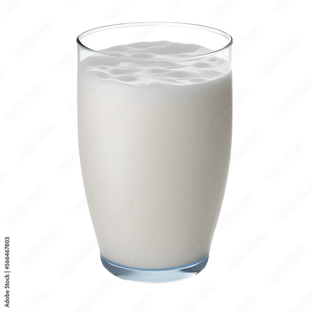 glass of milk on a transparent background, png file Stock Illustration ...