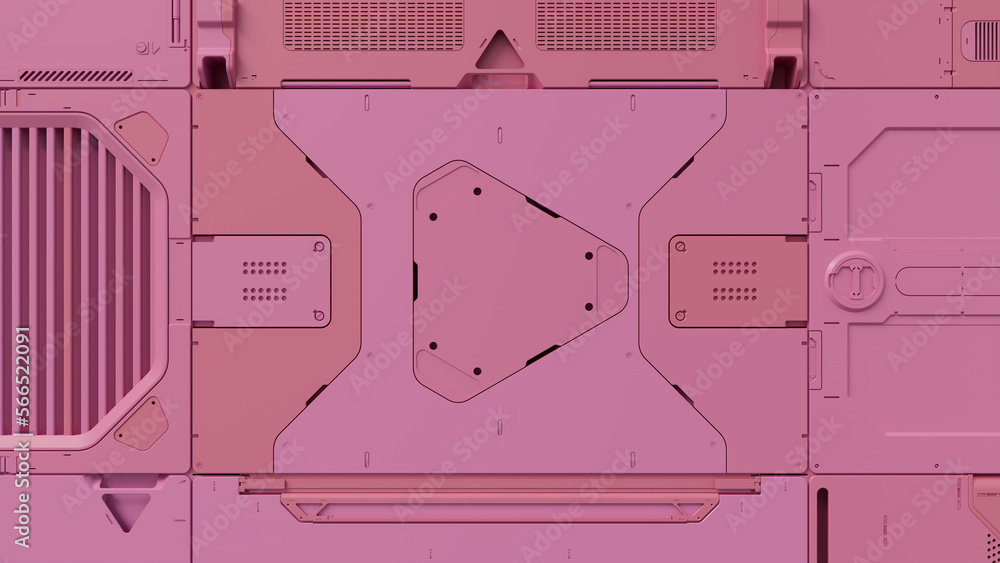 Futuristic 3D Render. Technological Wallpaper with Pink, Science ...