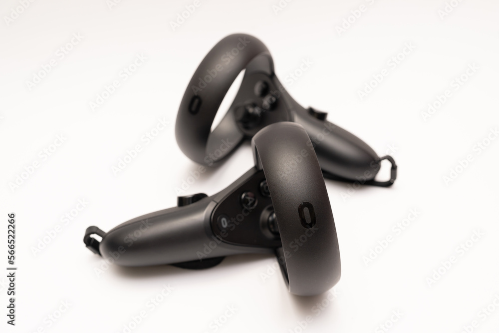 oculus rift touch controller isolated on white background. virtual ...
