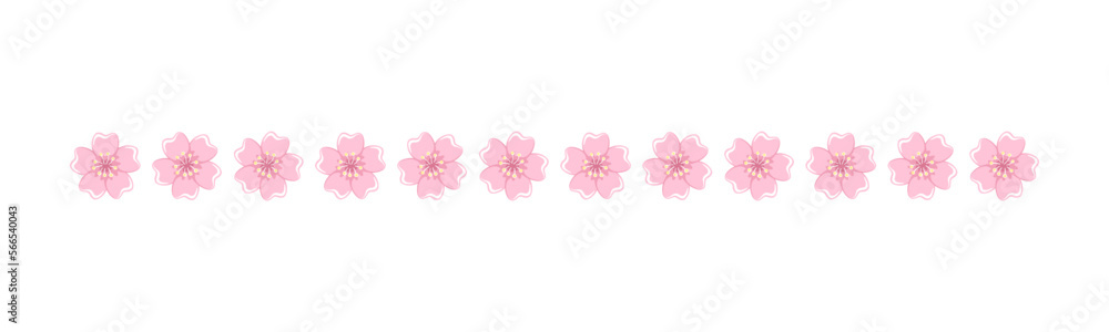 Cherry Blossom Divider Illustration. Spring Floral Border Design ...