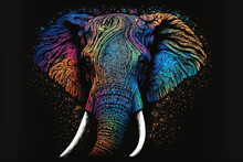 Rainbow Colored Elephant Art Free Stock Photo - Public Domain Pictures
