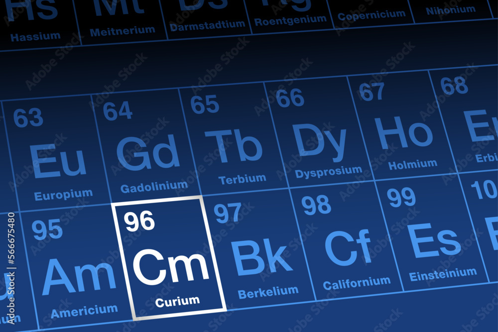 Image vectorielle Stock Curium on periodic table. Radioactive metallic ...