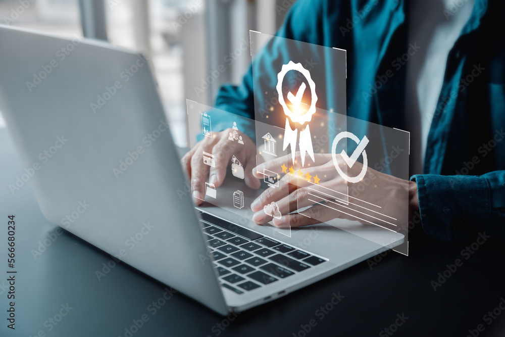 Стоковое фото «The company's product quality certificate is compliant ...