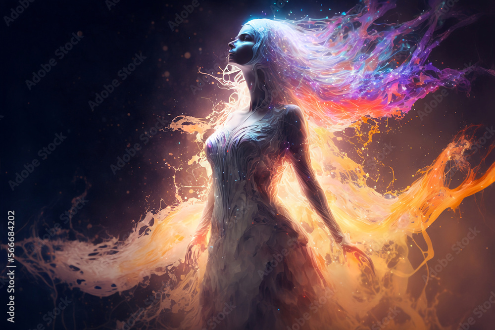 Woman in an Ethereal, soft angelic whimsical dance energy. Generative ...