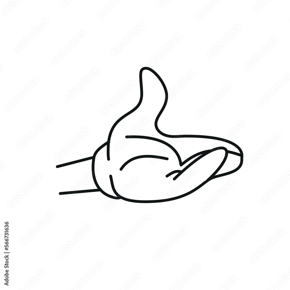 cartoon hands. Comic arms with fingers outline various gestures ...