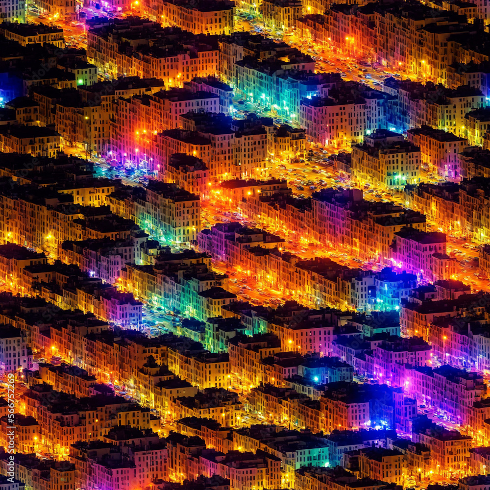 Night City Street Light Seamless AI Generative Background. Backdrop ...