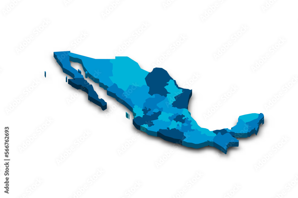 Mexico political map of administrative divisions Stock Vector | Adobe Stock