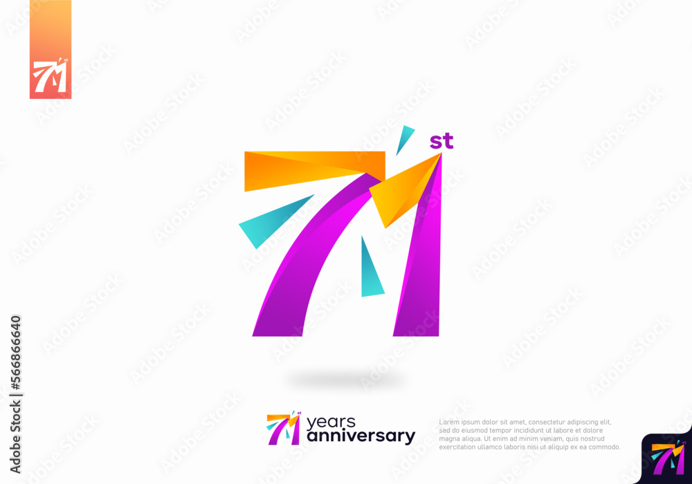 Number 71 logo icon design, 71st birthday logo number, anniversary 71 ...
