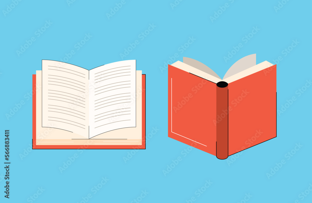 open book isolated vector illustration Stock Vector | Adobe Stock