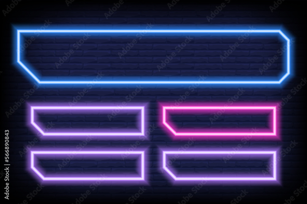 Neon quiz game template. Four options answers for knowledge exam in ...