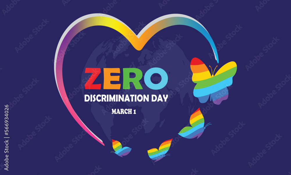 Discrimination Day banner background. It includes rainbow colored ...