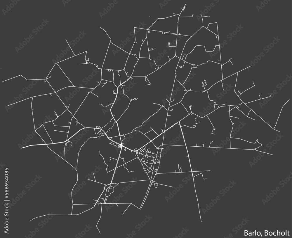 Detailed negative navigation white lines urban street roads map of the ...
