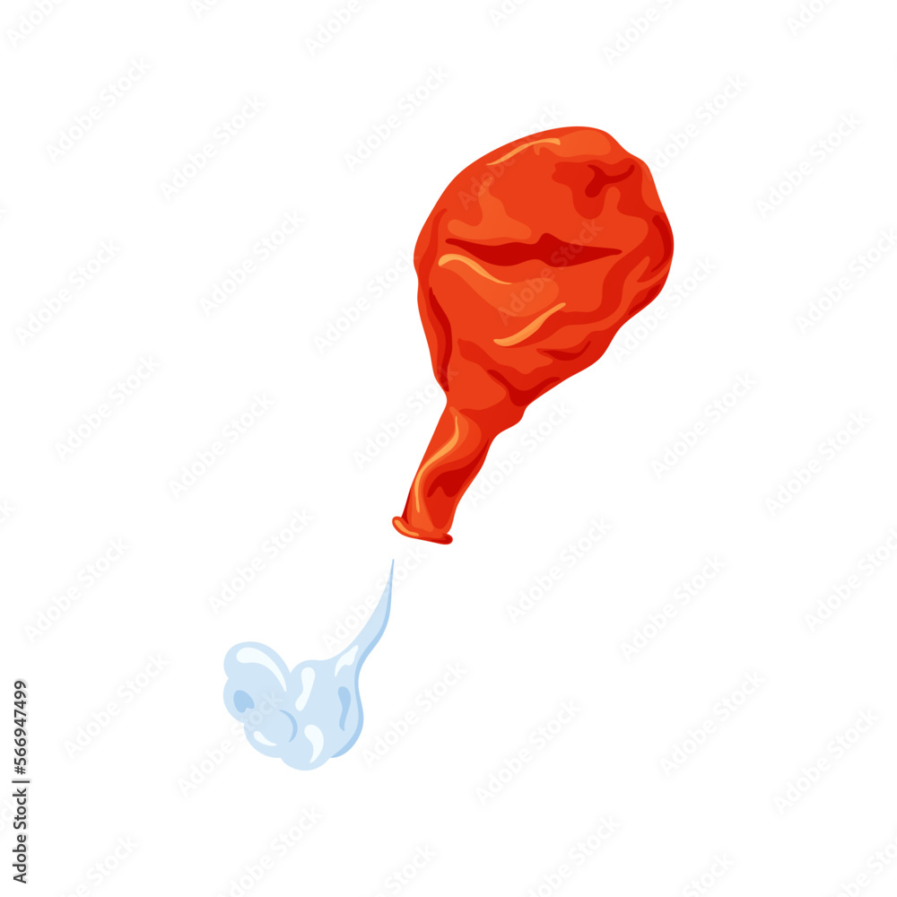 Cartoon inflatable balloon of various shapes and colors. Empty rubber ...