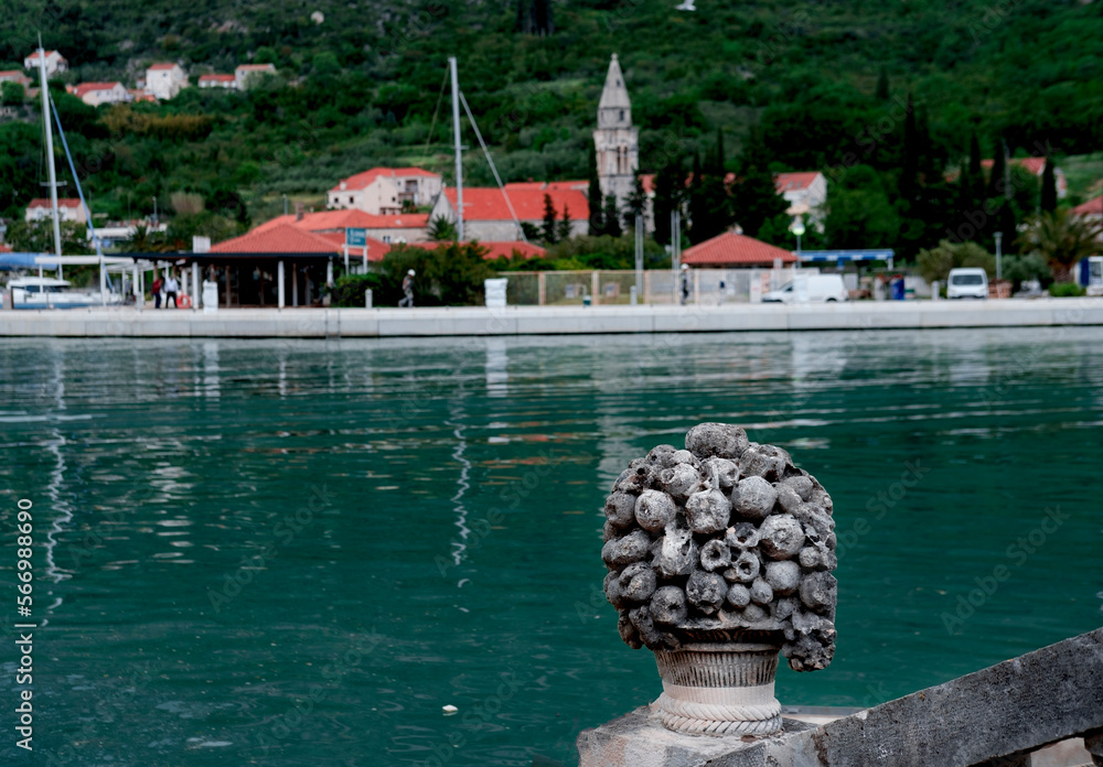 Fotografie motor yachts and sailing boats view in Komolac Dubrovnik ACI ...
