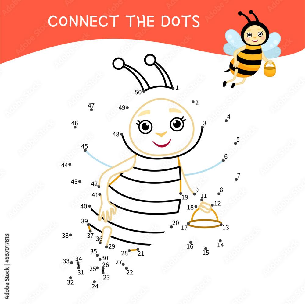 Educational game for kids. Dot to dot game for children. Vector ...