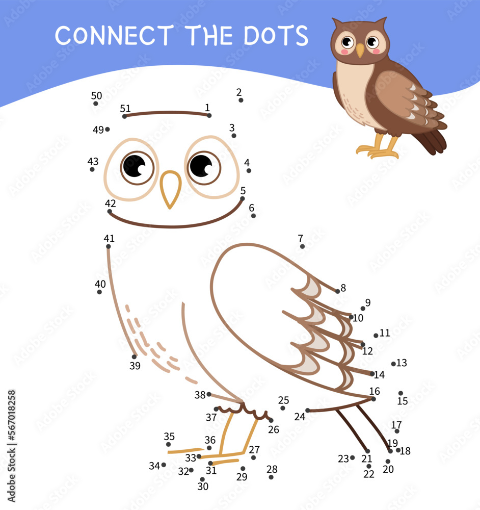 Educational game for kids. Dot to dot game for children. Vector ...