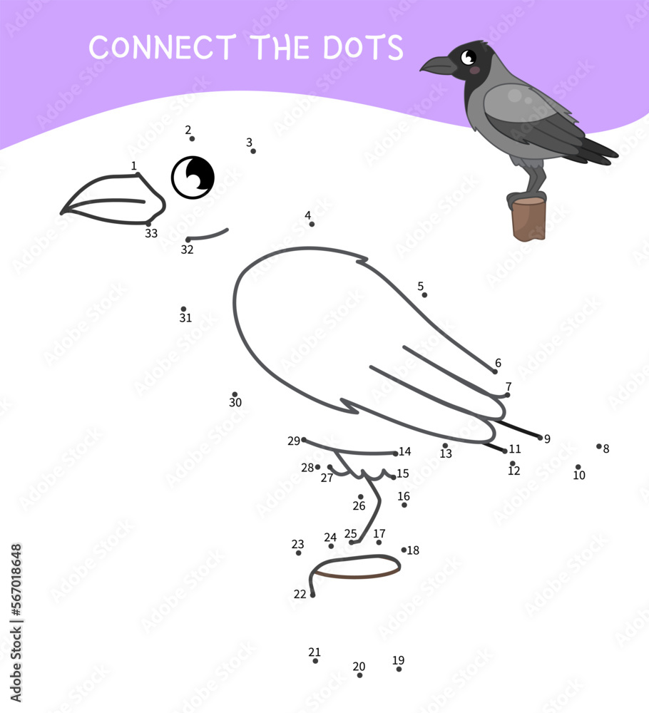 Educational game for kids. Dot to dot game for children. Vector ...