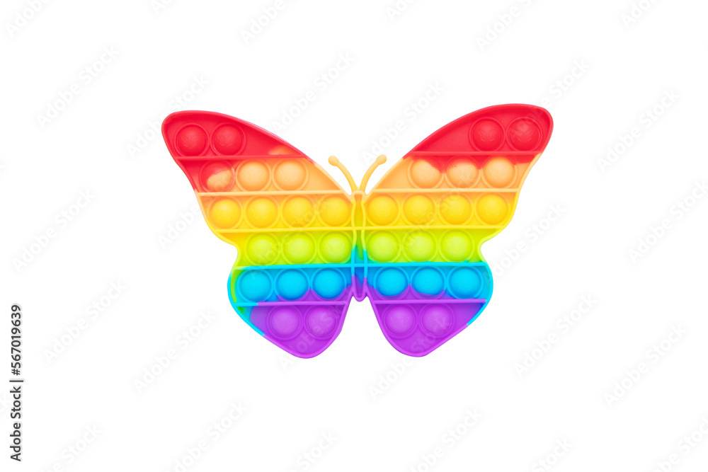 Rainbow Push Pop It Bubble Sensory Fidget Toy in form of Butterfly ...