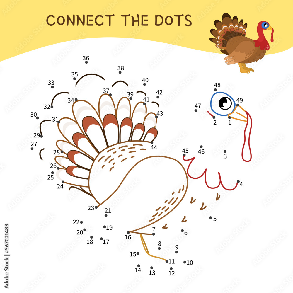 Educational game for kids. Dot to dot game for children. Cartoon ...