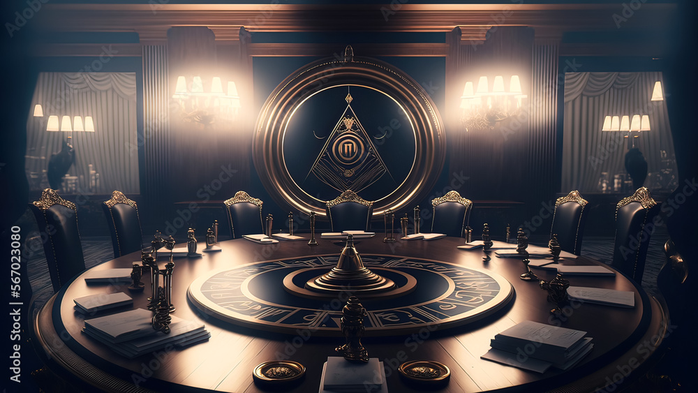 the secret room meeting of the illuminati performing a violent ...
