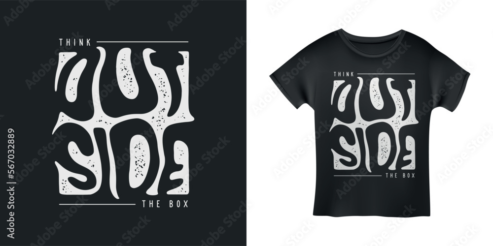 Image vectorielle Stock Think outside the box motivational t-shirt ...