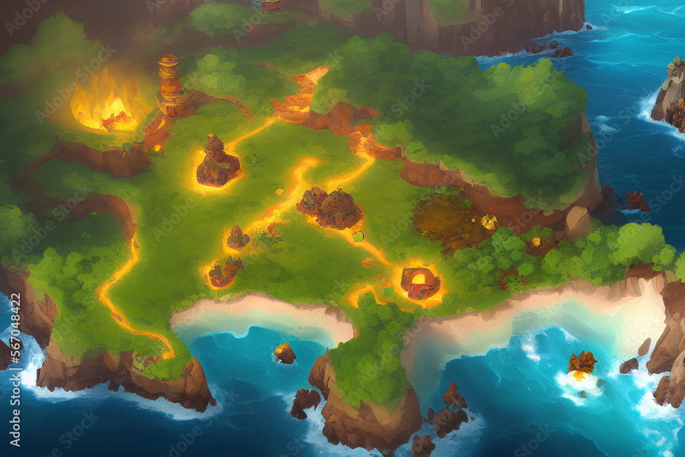 RPG Map Scenery (Mobile Games Style)- Background for Level Design, RPG ...