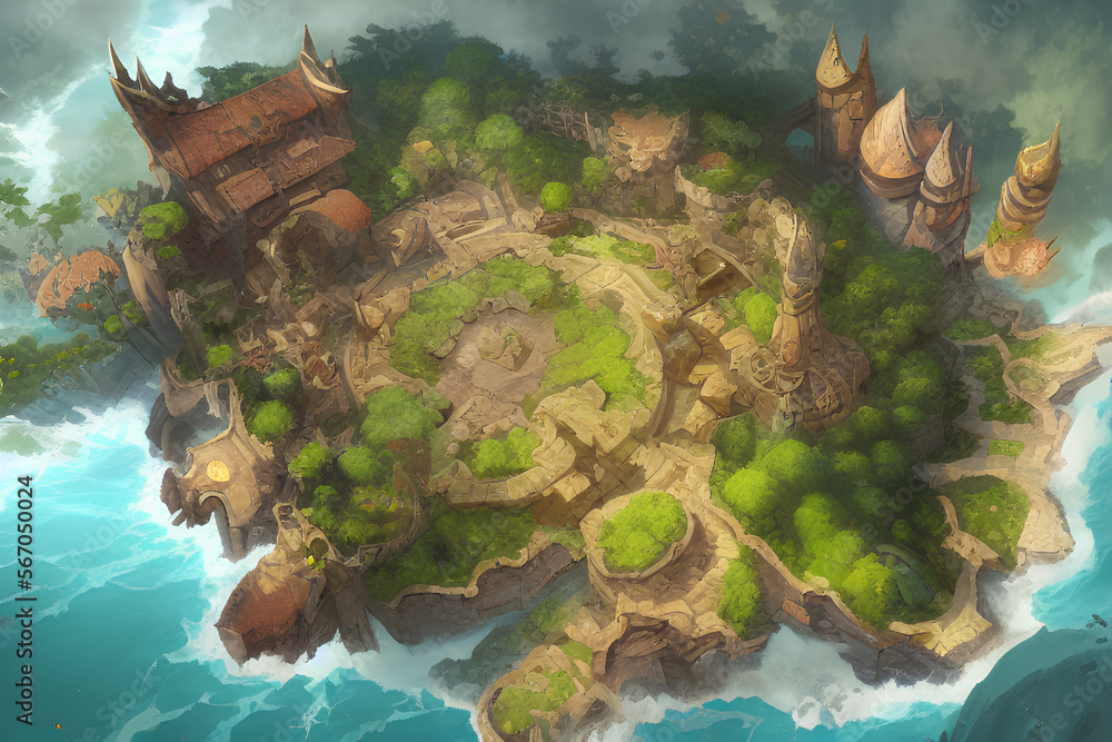 Ilustração RPG Map Scenery (Mobile Games Style)- Background for Level ...