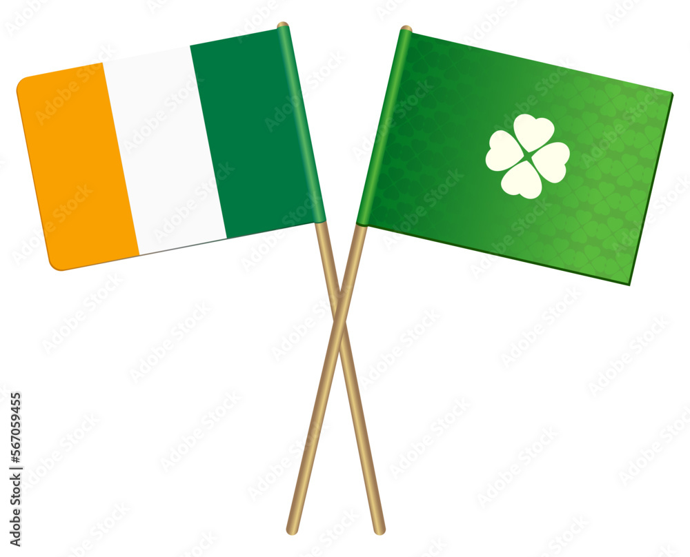 National irish and st patricks day flag vector flag, symbol of ireland ...