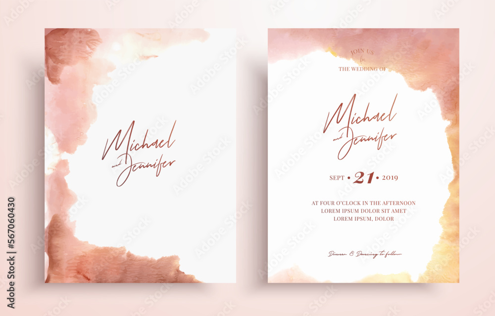 Vetor Wedding card with fluid art texture. Pastel background with ...