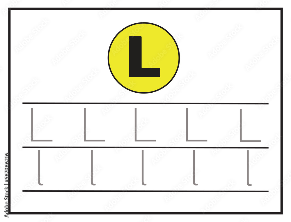 Trace letters L uppercase and lowercase. Alphabet tracing practice ...