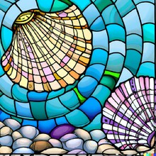 Stained Glass Seashells Free Stock Photo - Public Domain Pictures