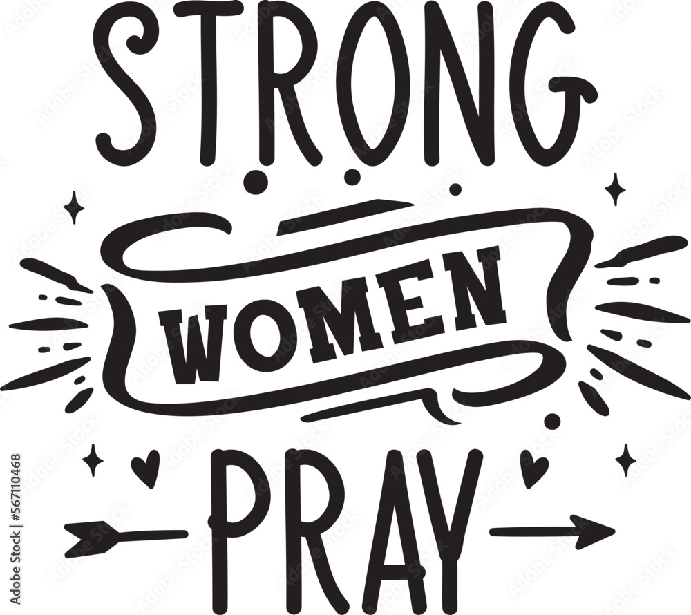 strong women pray SVG Craft Design. Stock Vector | Adobe Stock