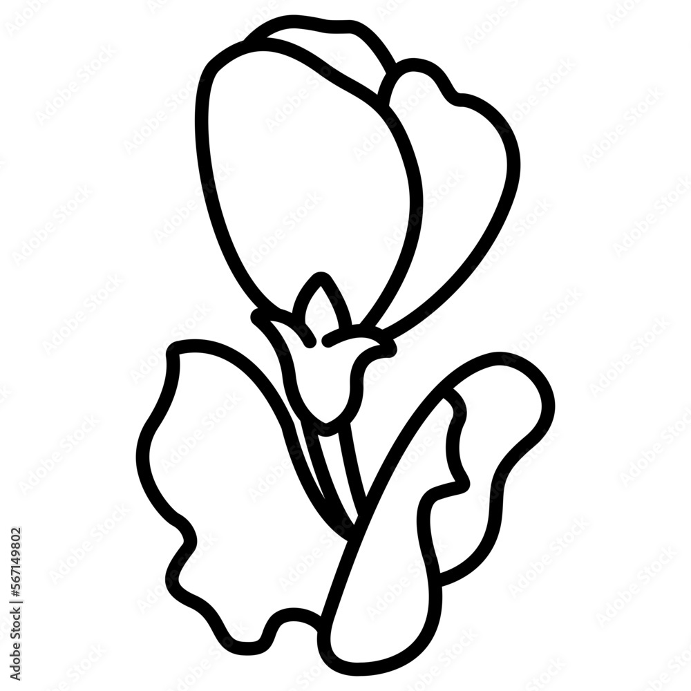 Outlined flower icon Stock Vector | Adobe Stock