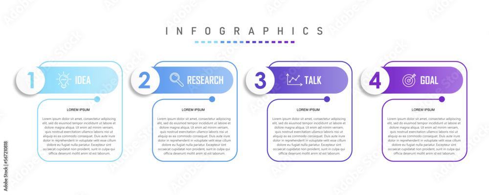 infographic label design template concept with icons and 4 options or ...