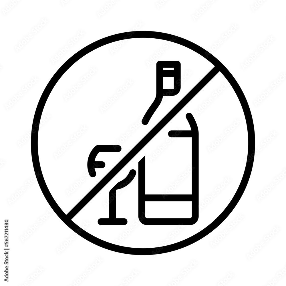 Vector de Stock Icono de prohibido beber alcohol. Prohibido el ingreso ...