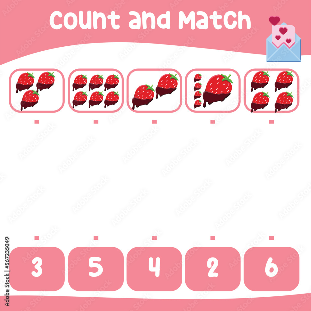 Count and match together worksheet for preschool kids. Educational ...