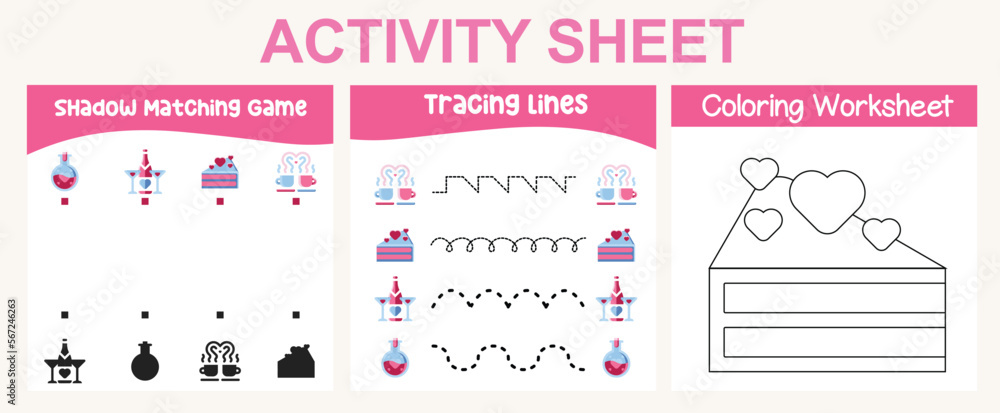 3 in 1 Activity kit Valentine’s edition for preschool and kindergarten ...