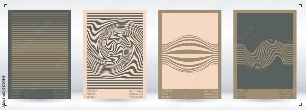 Geometrical Poster Design with Optical Illusion Effect. Modern ...