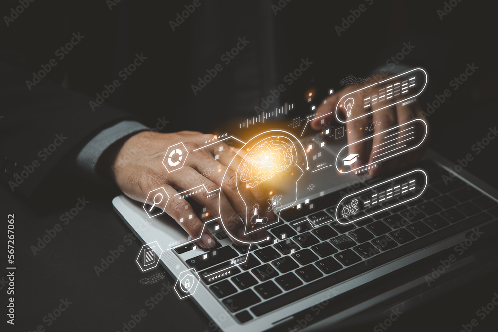 ChatGPT Chat with AI or Artificial Intelligence. Digital chatbot, robot ...