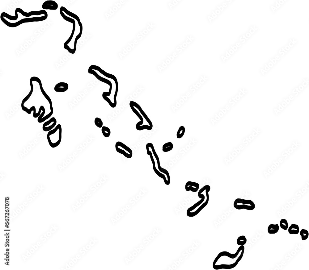 doodle freehand drawing of bahamas map. Stock Illustration | Adobe Stock