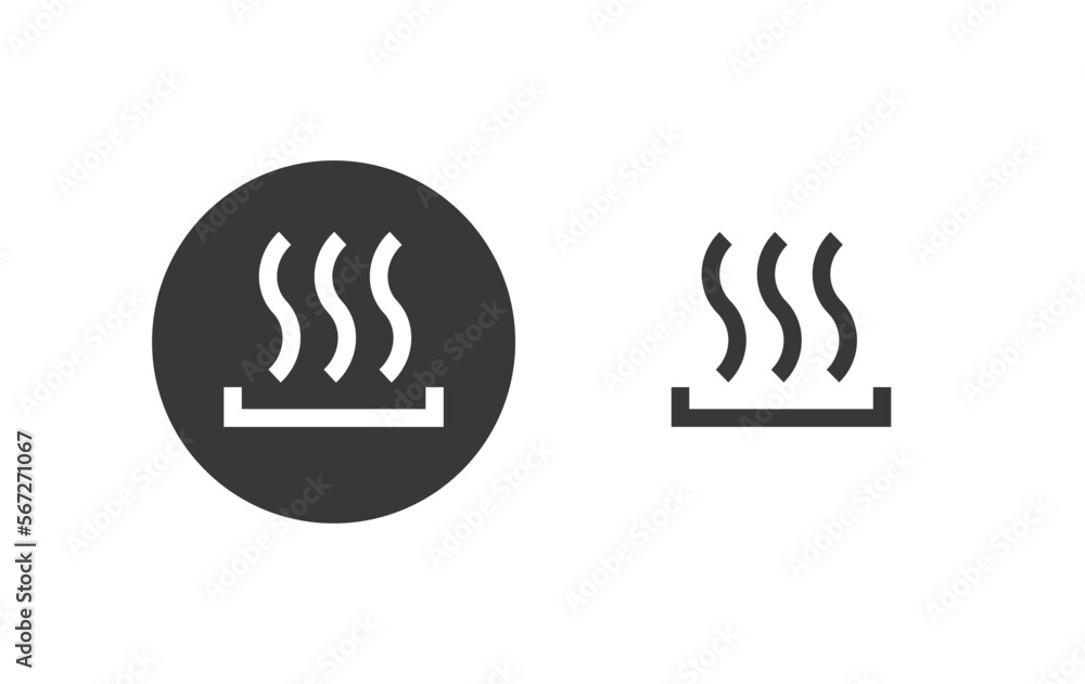 Heat preheat icon vector, simple heating thermal arrows pictogram black ...