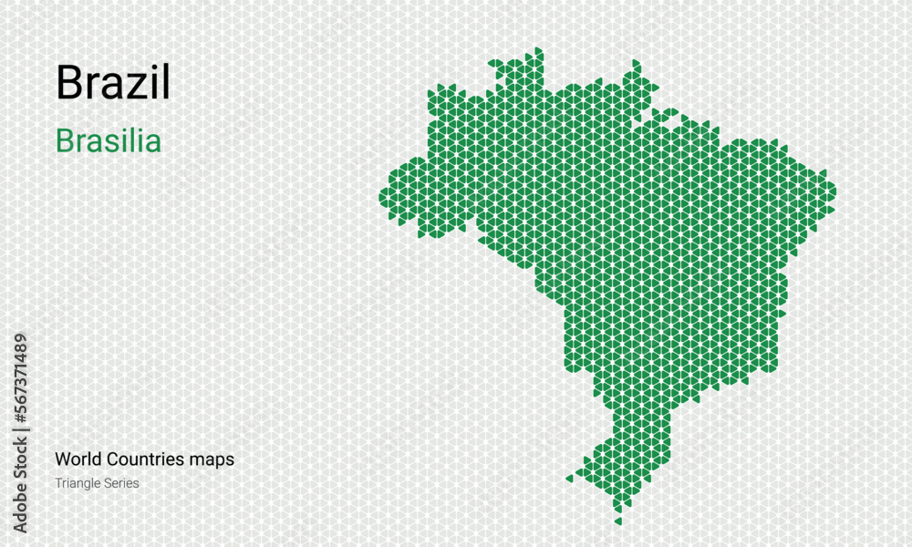 Creative map of Brazil. Political map. Capital of Brasilia. World ...