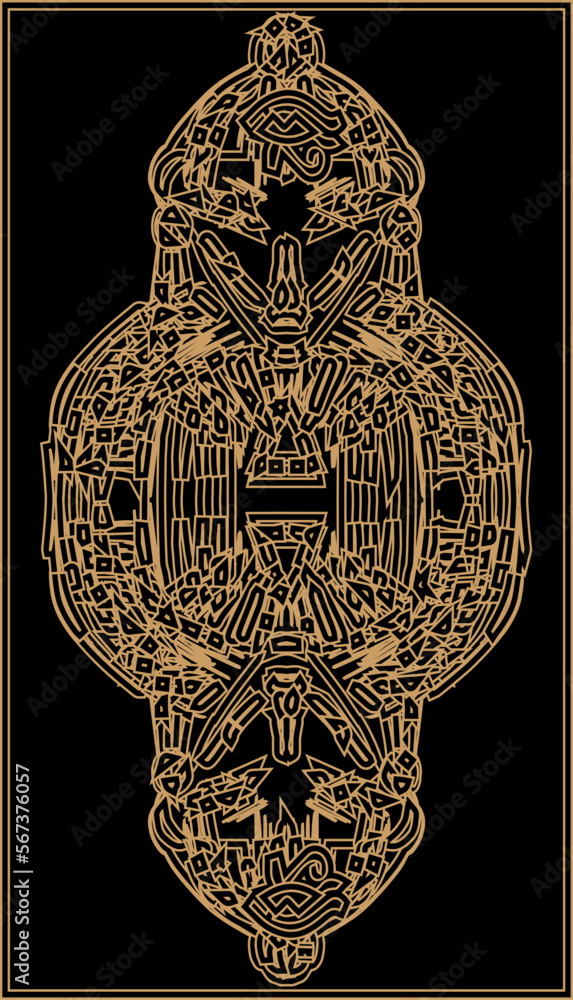 Tarot card back design. Udjat, eye of Horus, ancient Egyptian symbol ...