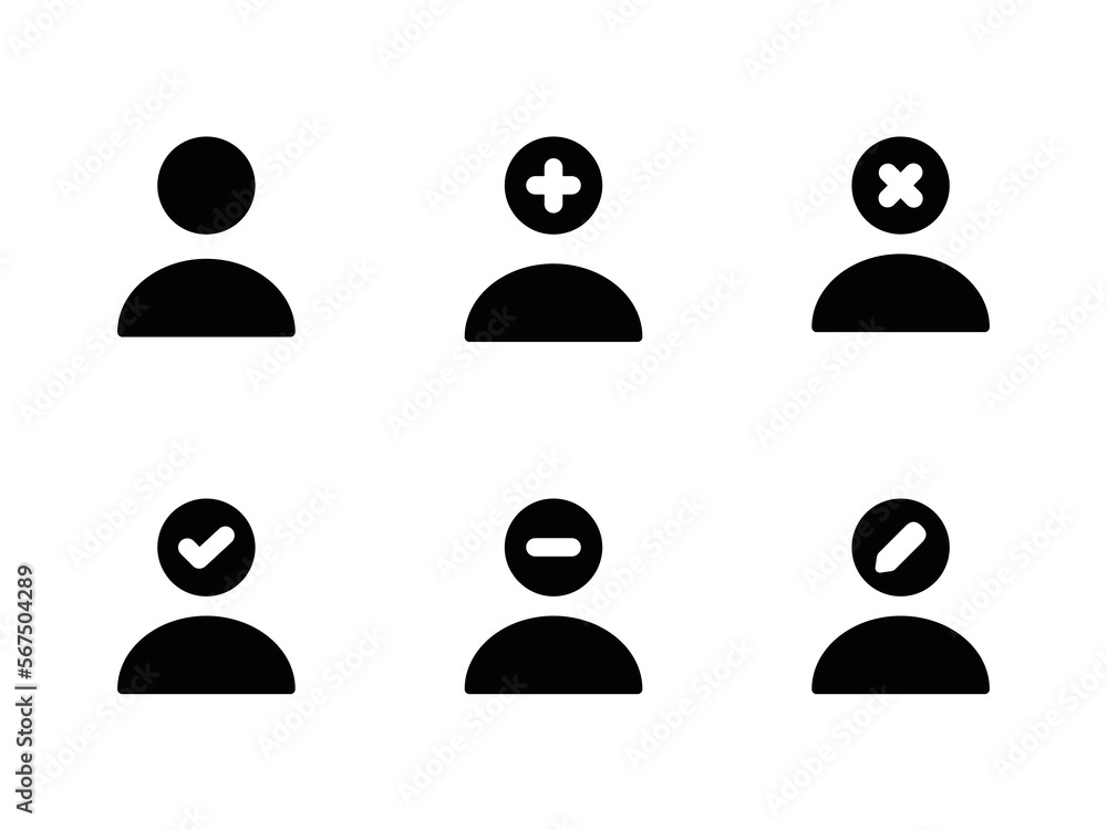 User icon, interface icons as add, remove, edit, employees user line ...