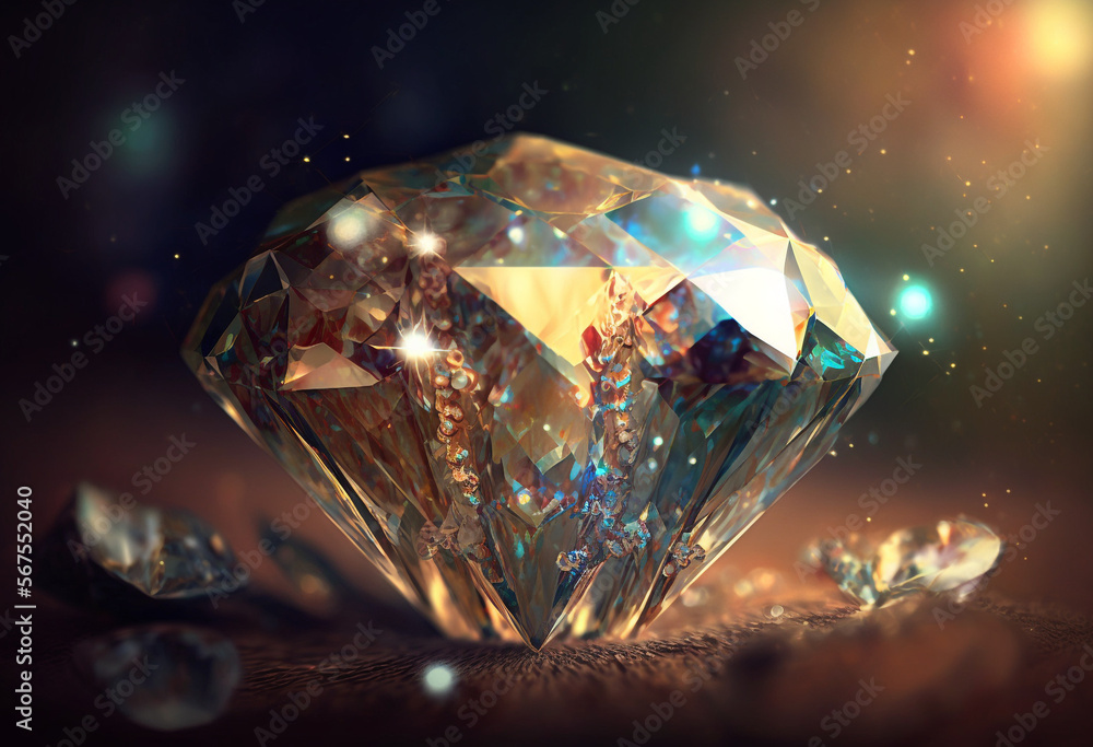 Ilustración de Stock Ai-Generated Render of a Lavish, Radiant Diamond ...