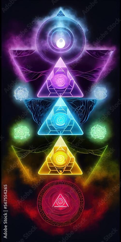Colorful chakras - light energy and symbolism for a meditative state of ...