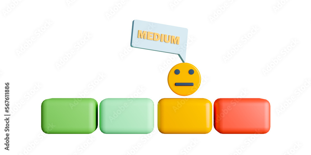 3d rendering medium rating scale illustration. Concept business review ...