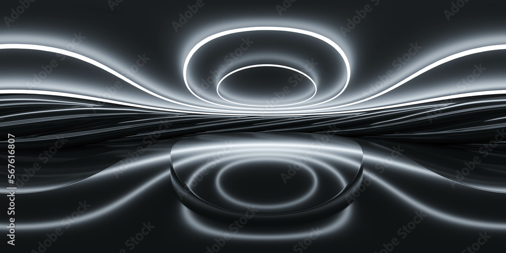 360 degree full panorama environment map of black minimalistic studio ...