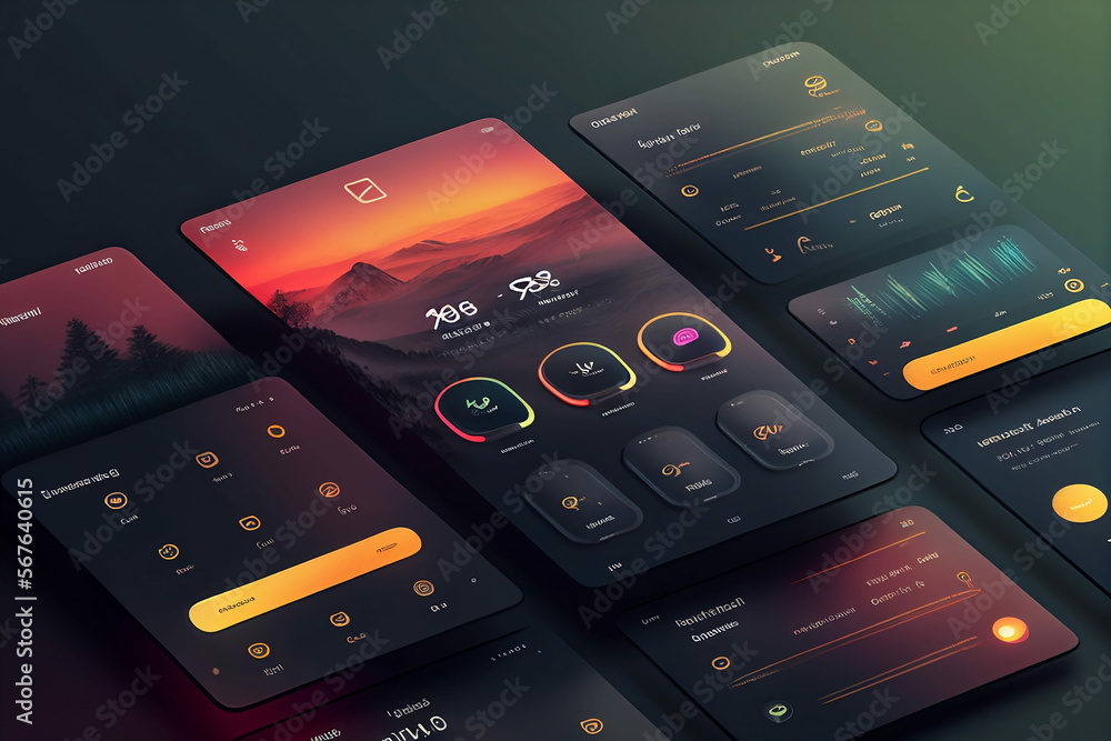 Stock-Illustration „Modern user interface design. Conceptual mobile ...